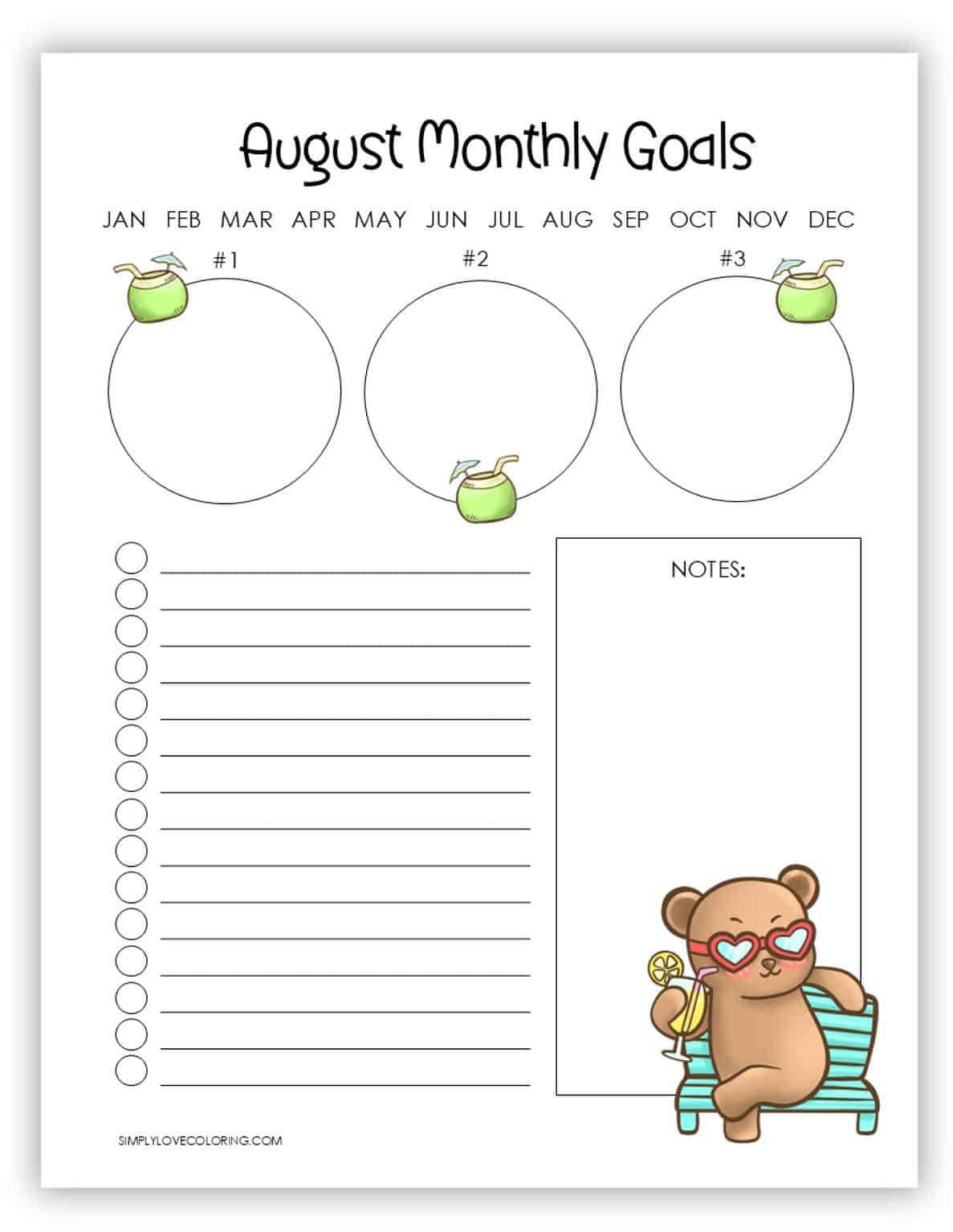 August Planner Printables (Free PDF Download) - Simply Love Coloring