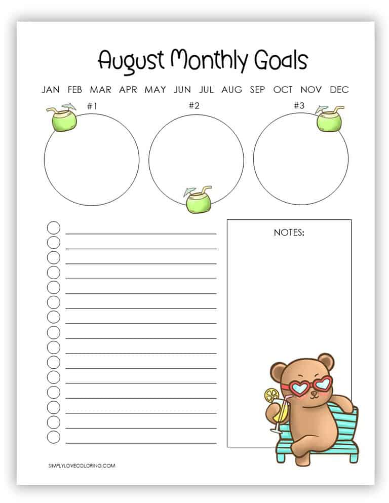 August Planner Printables (Free PDF Download) - Simply Love Coloring
