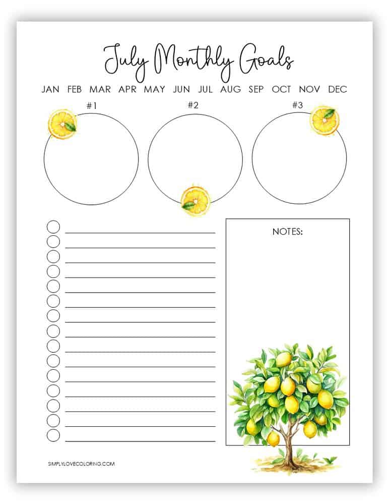July Planner Printables (Free PDF Downloads) - Simply Love Coloring