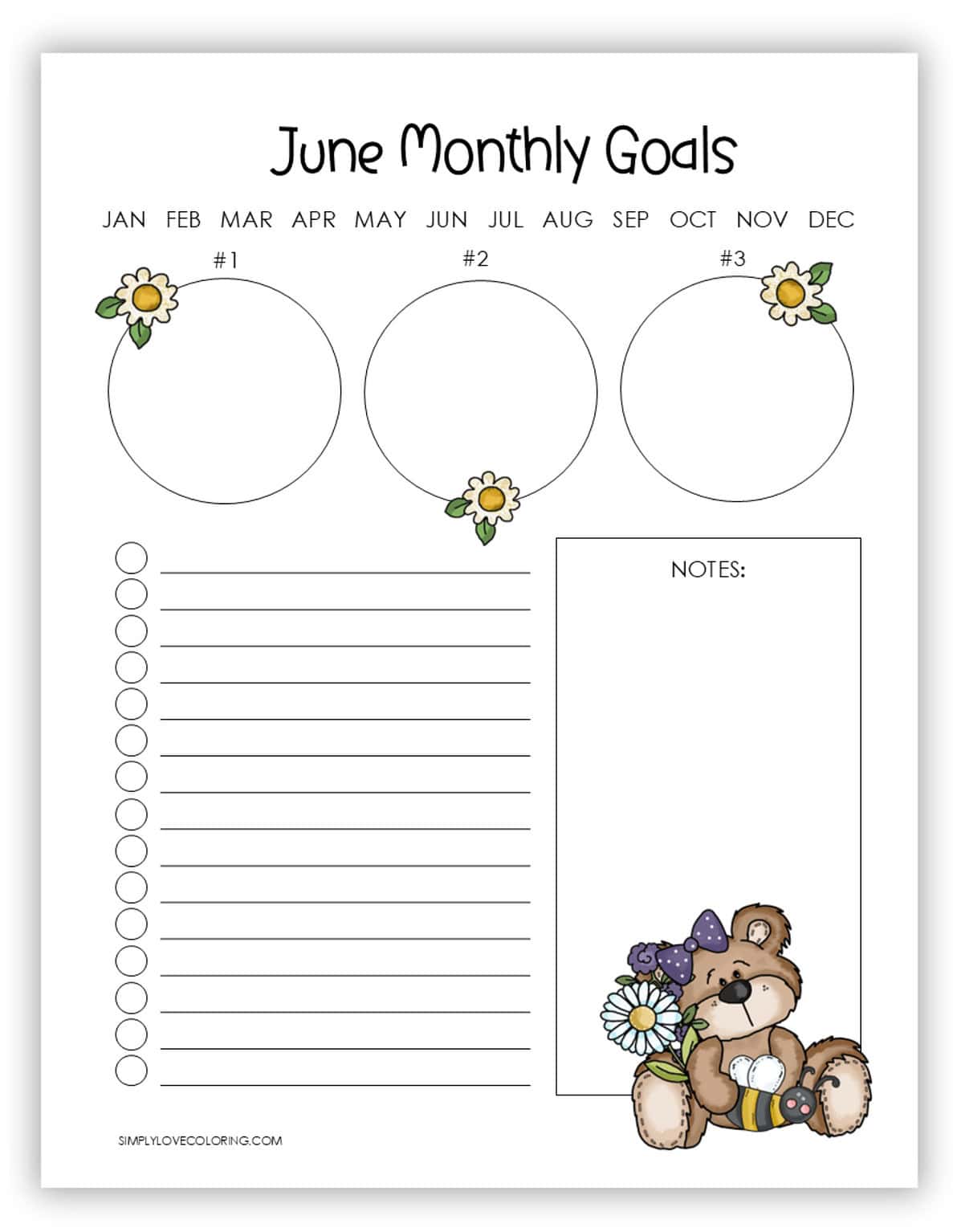 June Planner Printables (Free PDF Downloads) - Simply Love Coloring