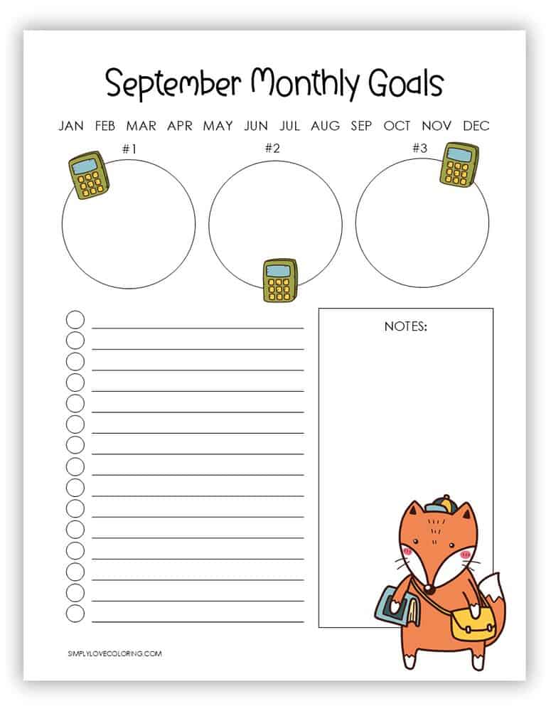 September Planner Printables (Free PDF Downloads) - Simply Love Coloring
