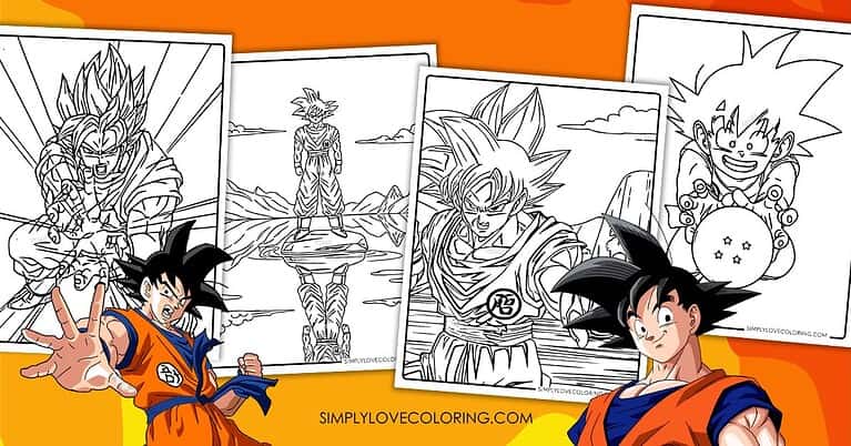 Goku Coloring Pages (Free PDF Printable) - Simply Love Coloring
