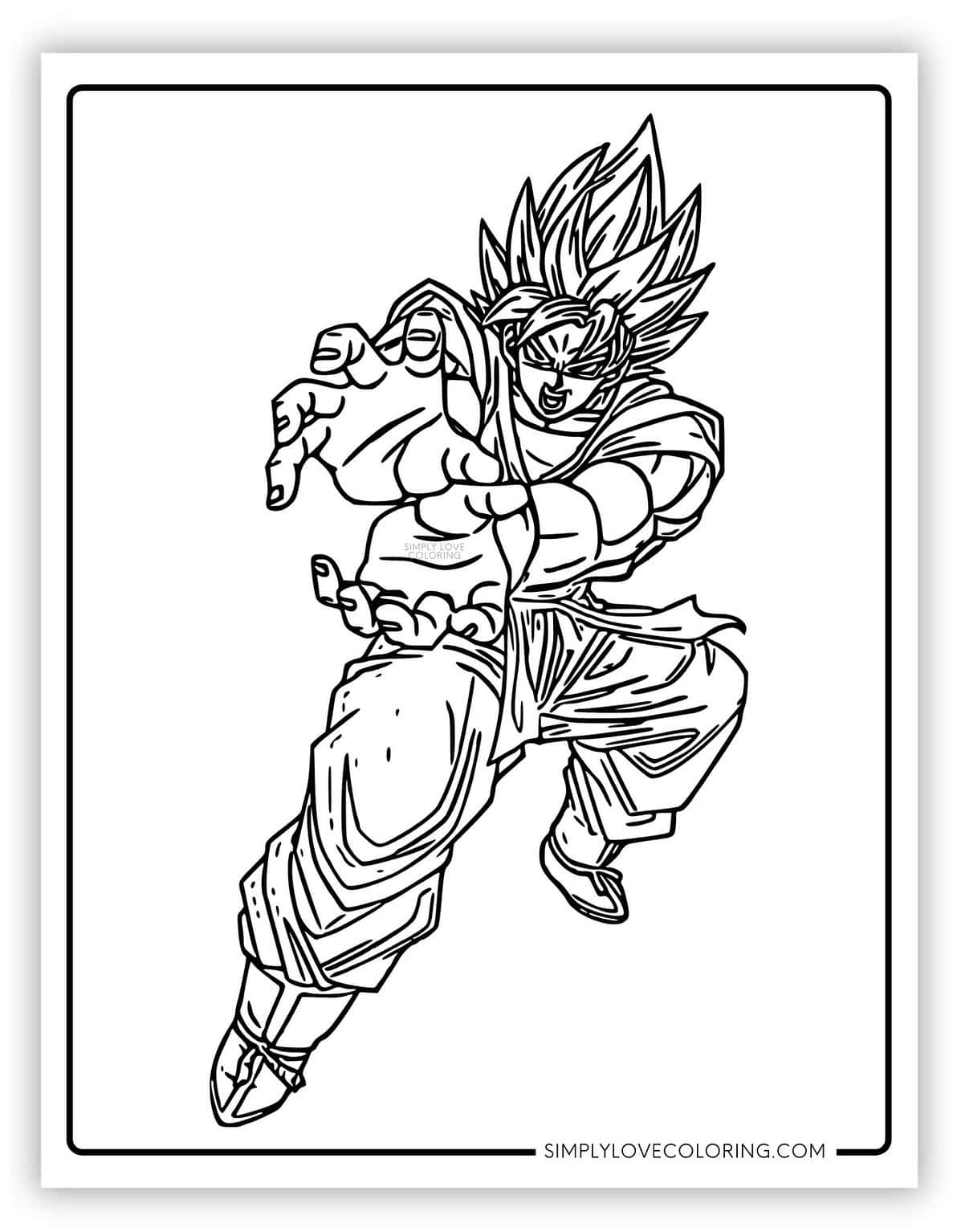 Goku Coloring Pages (Free PDF Printable) - Simply Love Coloring