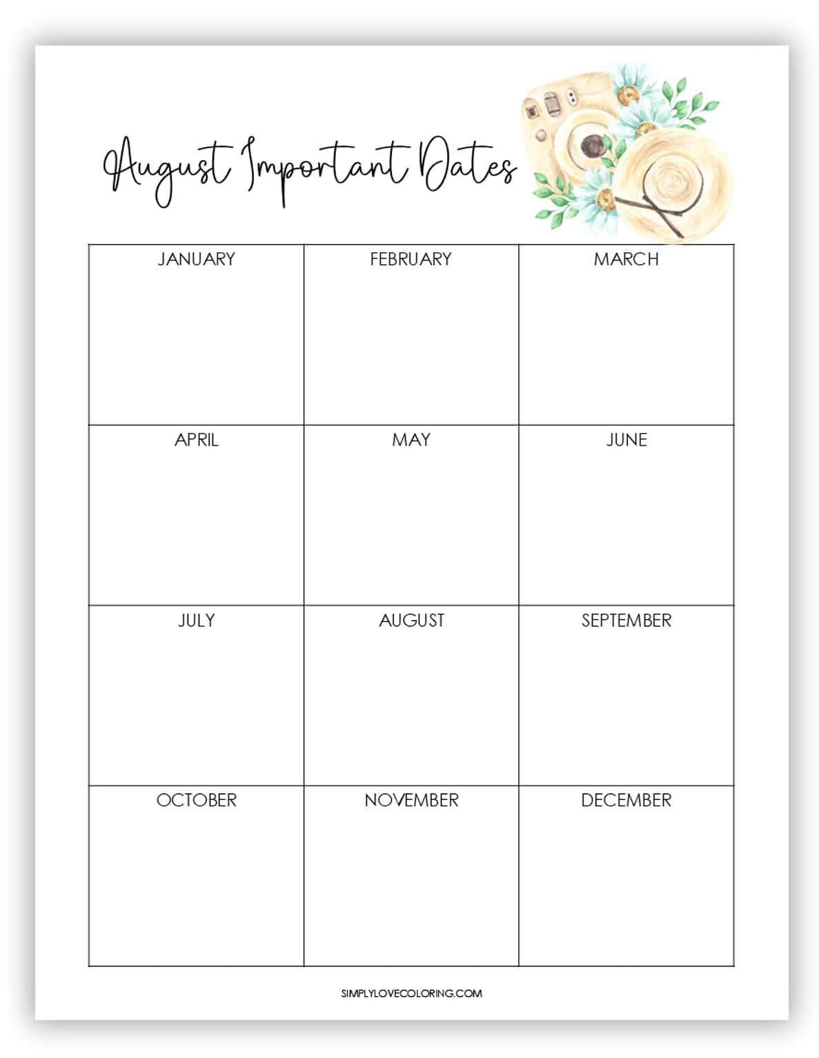 August Planner Printables (Free PDF Download) - Simply Love Coloring
