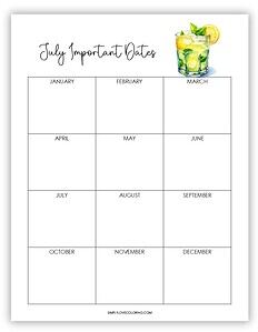 July Planner Printables (Free PDF Downloads) - Simply Love Coloring
