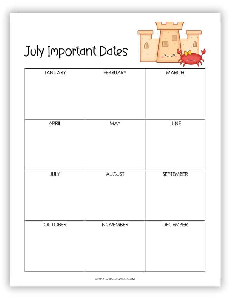 July Planner Printables (Free PDF Downloads) - Simply Love Coloring