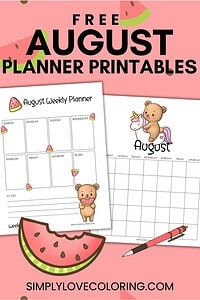 August Planner Printables (Free PDF Download) - Simply Love Coloring