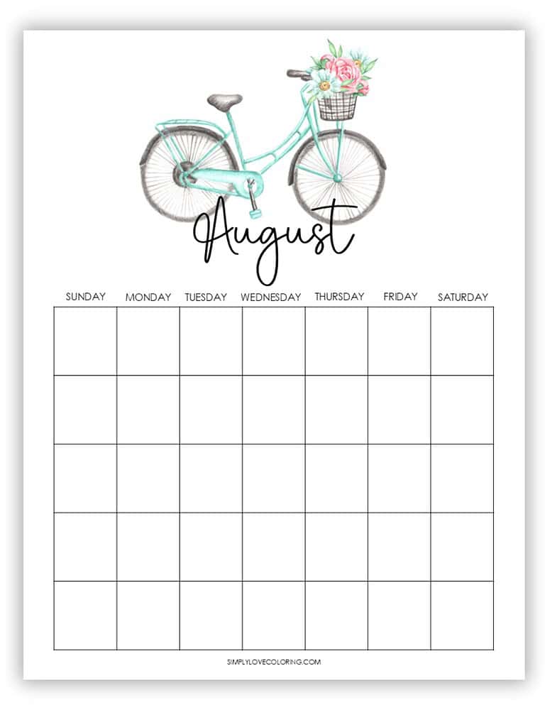 August Planner Printables (Free PDF Download) - Simply Love Coloring