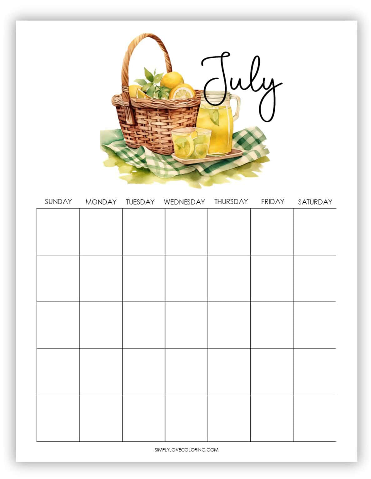 July Planner Printables (Free PDF Downloads) - Simply Love Coloring