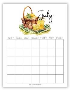 July Planner Printables (Free PDF Downloads) - Simply Love Coloring