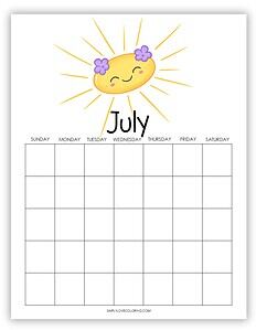 July Planner Printables (Free PDF Downloads) - Simply Love Coloring