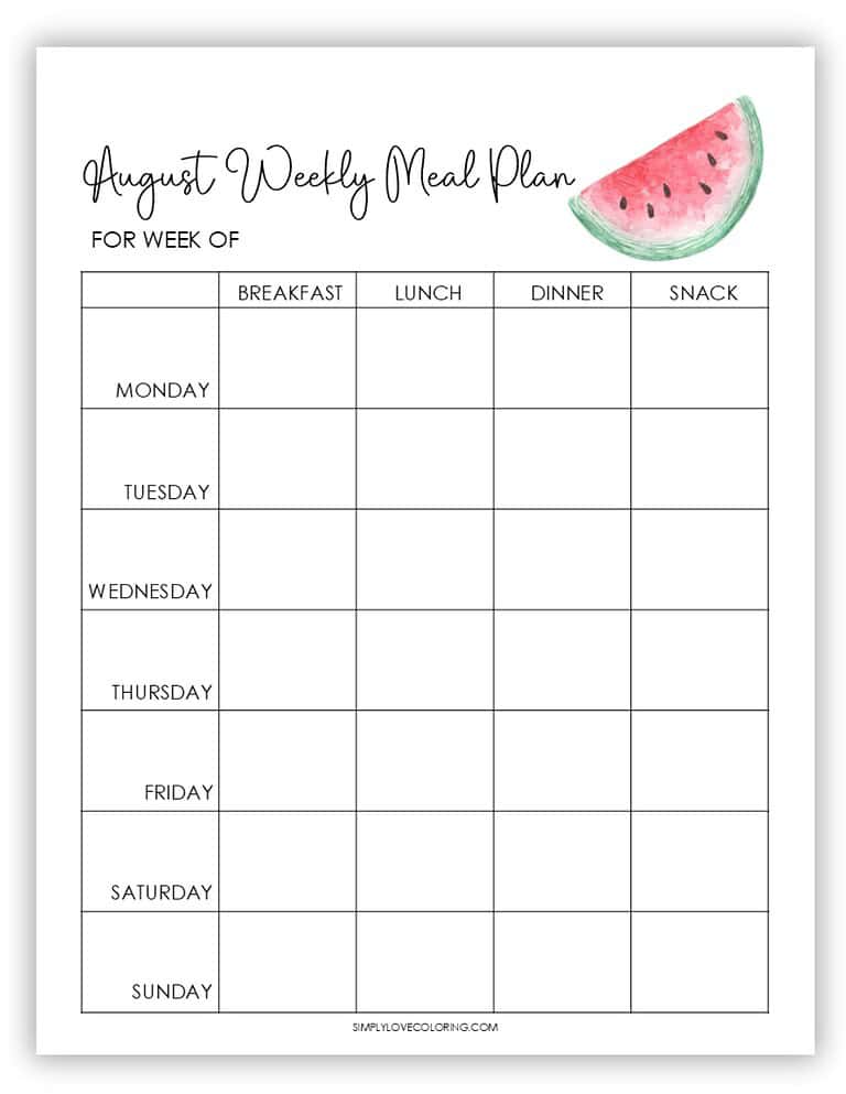 August Planner Printables (Free PDF Download) - Simply Love Coloring