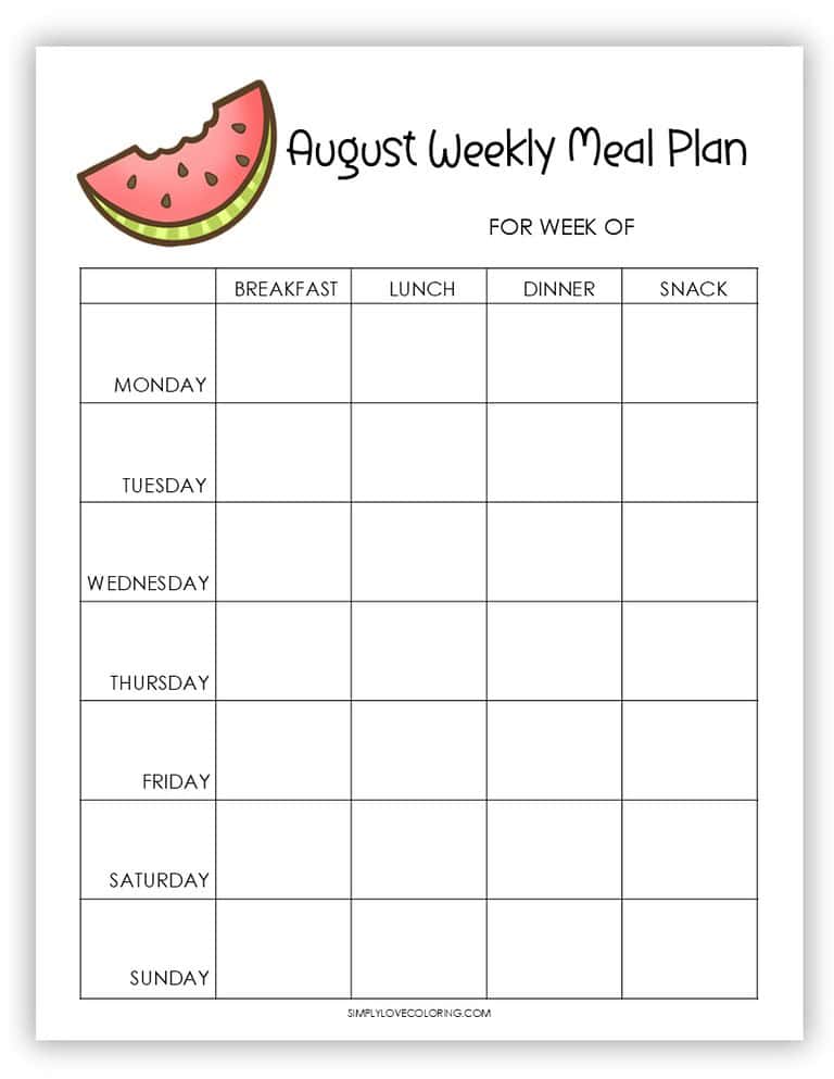 August Planner Printables (Free PDF Download) - Simply Love Coloring