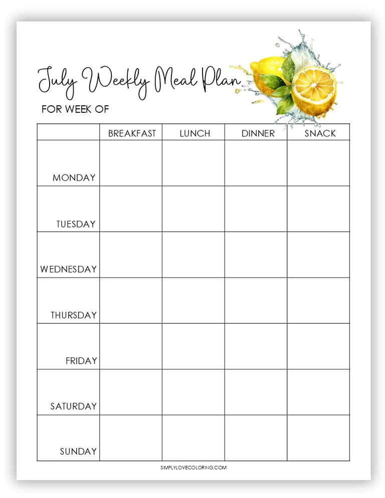 July Planner Printables (Free PDF Downloads) - Simply Love Coloring