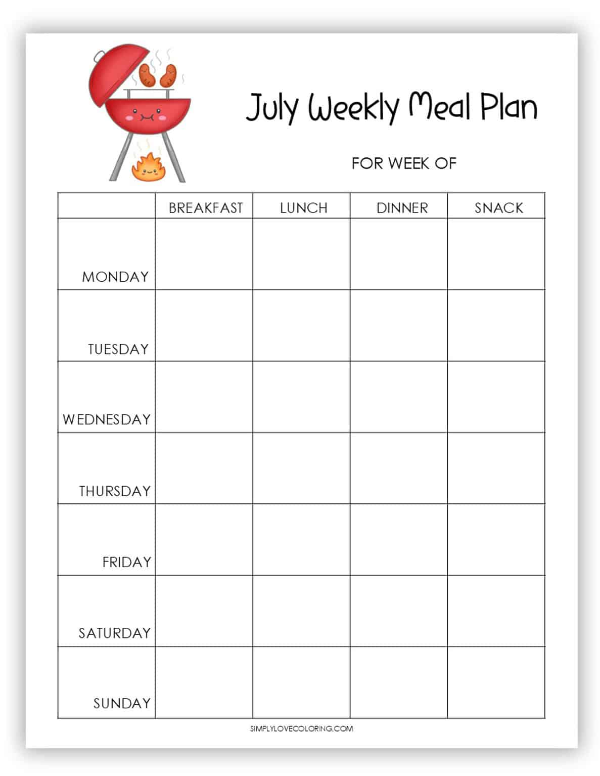July Planner Printables (Free PDF Downloads) - Simply Love Coloring