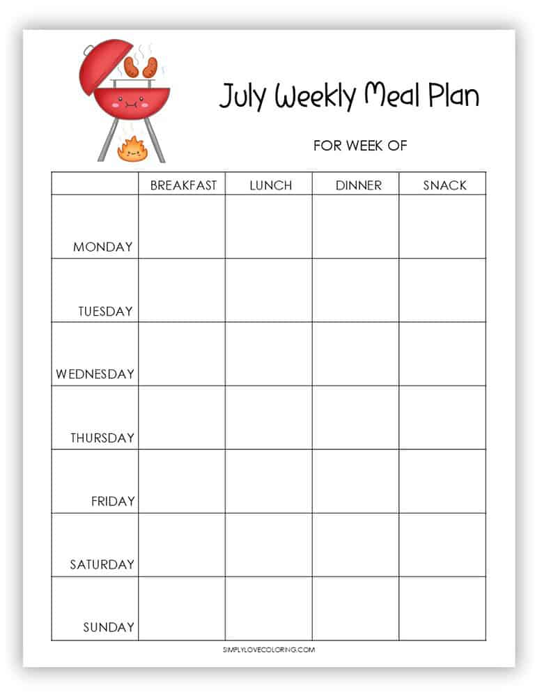 July Planner Printables (Free PDF Downloads) - Simply Love Coloring