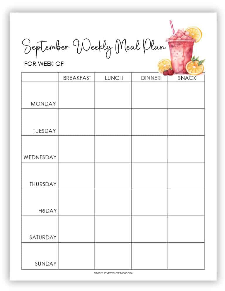 September Planner Printables (Free PDF Downloads) - Simply Love Coloring