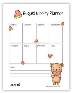 August Planner Printables (Free PDF Download) - Simply Love Coloring