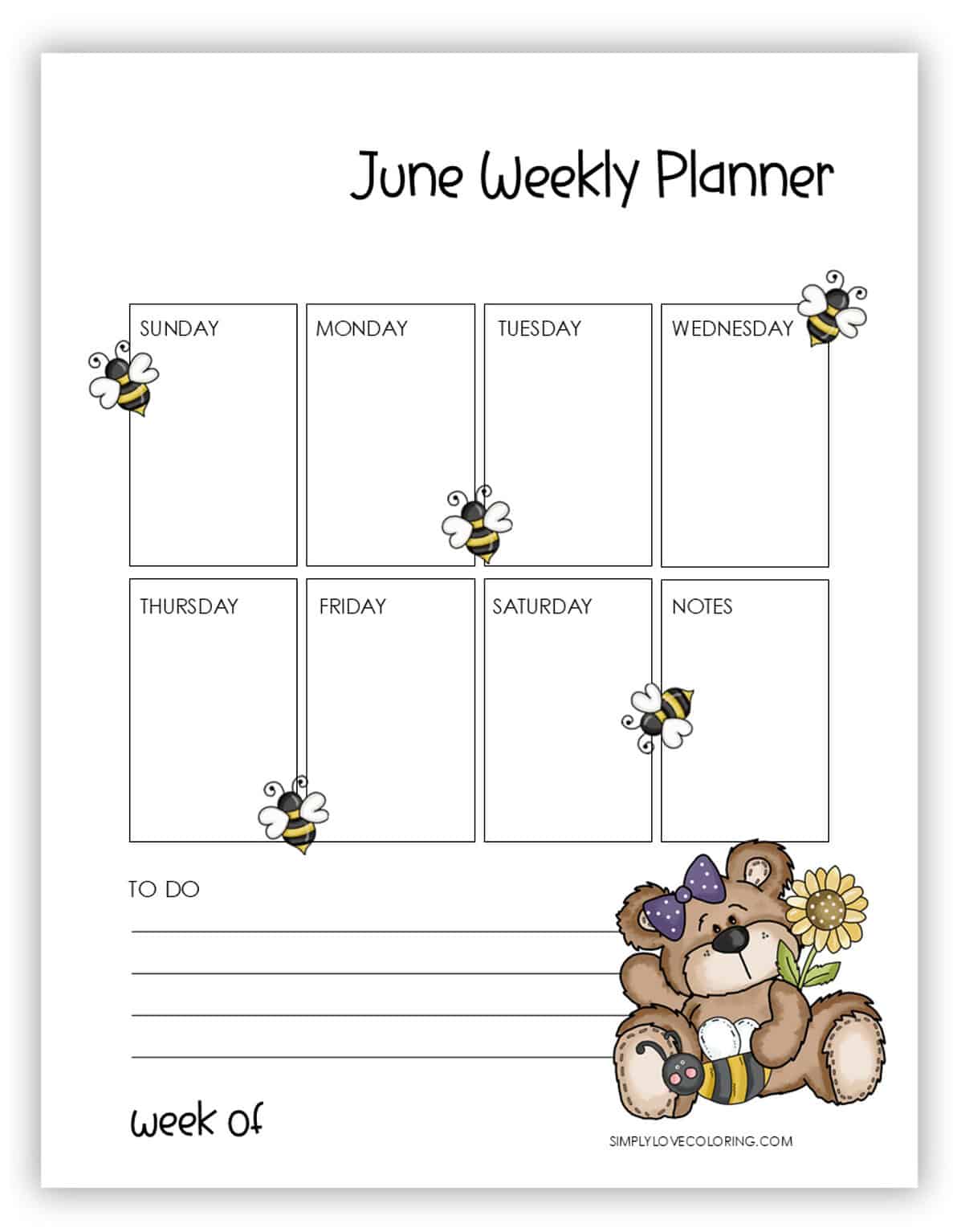 June Planner Printables (Free PDF Downloads) - Simply Love Coloring