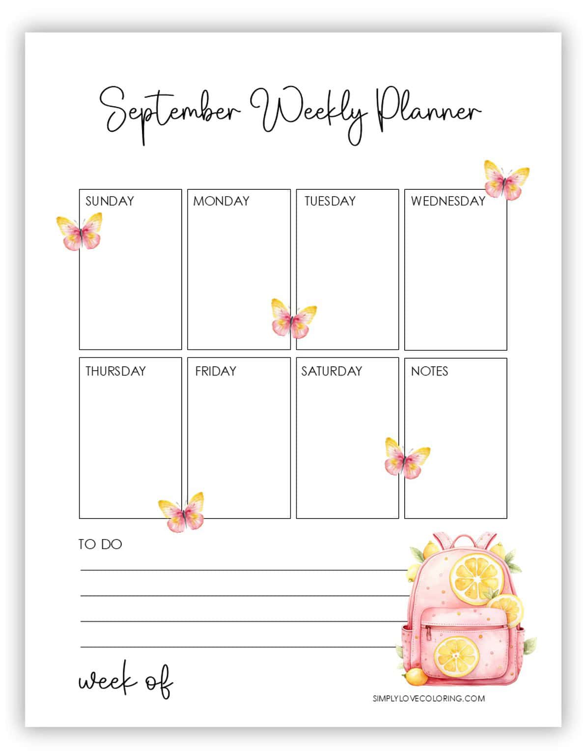 September Planner Printables (Free PDF Downloads) - Simply Love Coloring