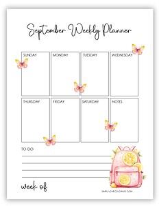 September Planner Printables (Free PDF Downloads) - Simply Love Coloring