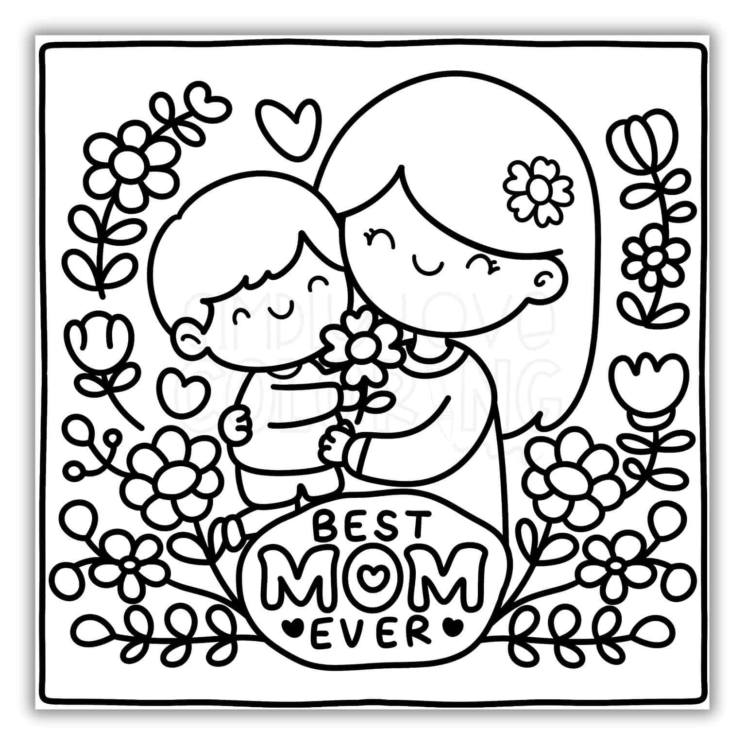 Cozy Mother's Day Coloring Pages (Free PDF Printables) - Simply Love ...