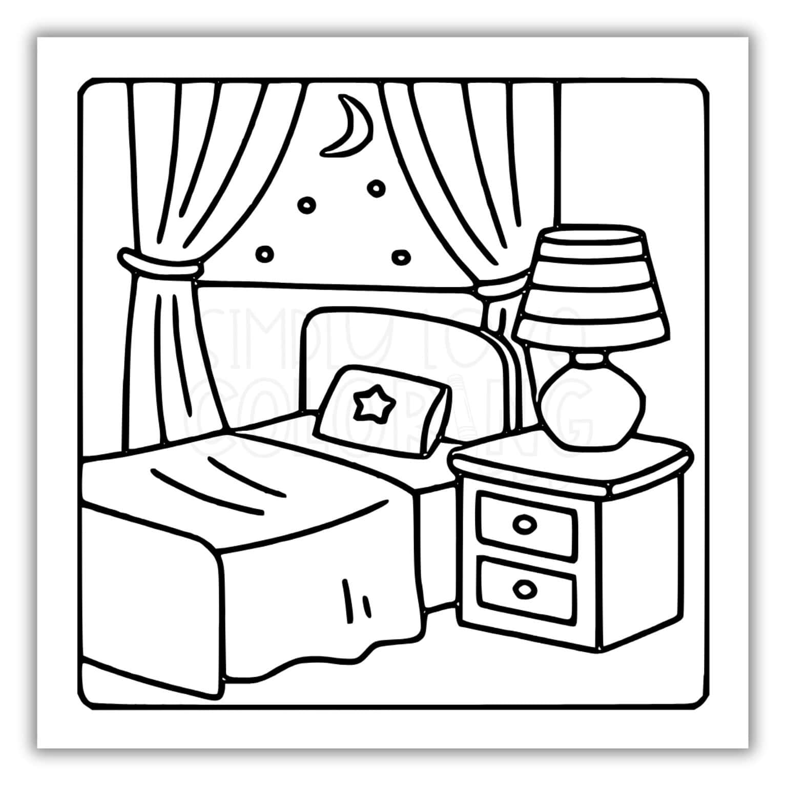 Cozy Bedroom Coloring Pages (Free PDF Printables) - Simply Love Coloring