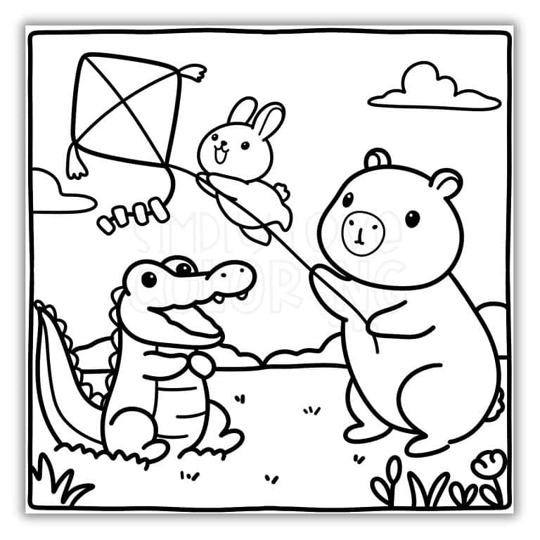 Cozy Capybara and Friends Coloring Pages (Free PDF Printables) - Simply ...