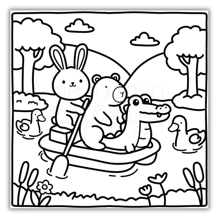 Cozy Capybara and Friends Coloring Pages (Free PDF Printables) - Simply ...
