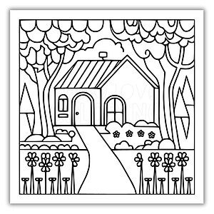 Cozy House Coloring Pages (Free PDF Printables) - Simply Love Coloring