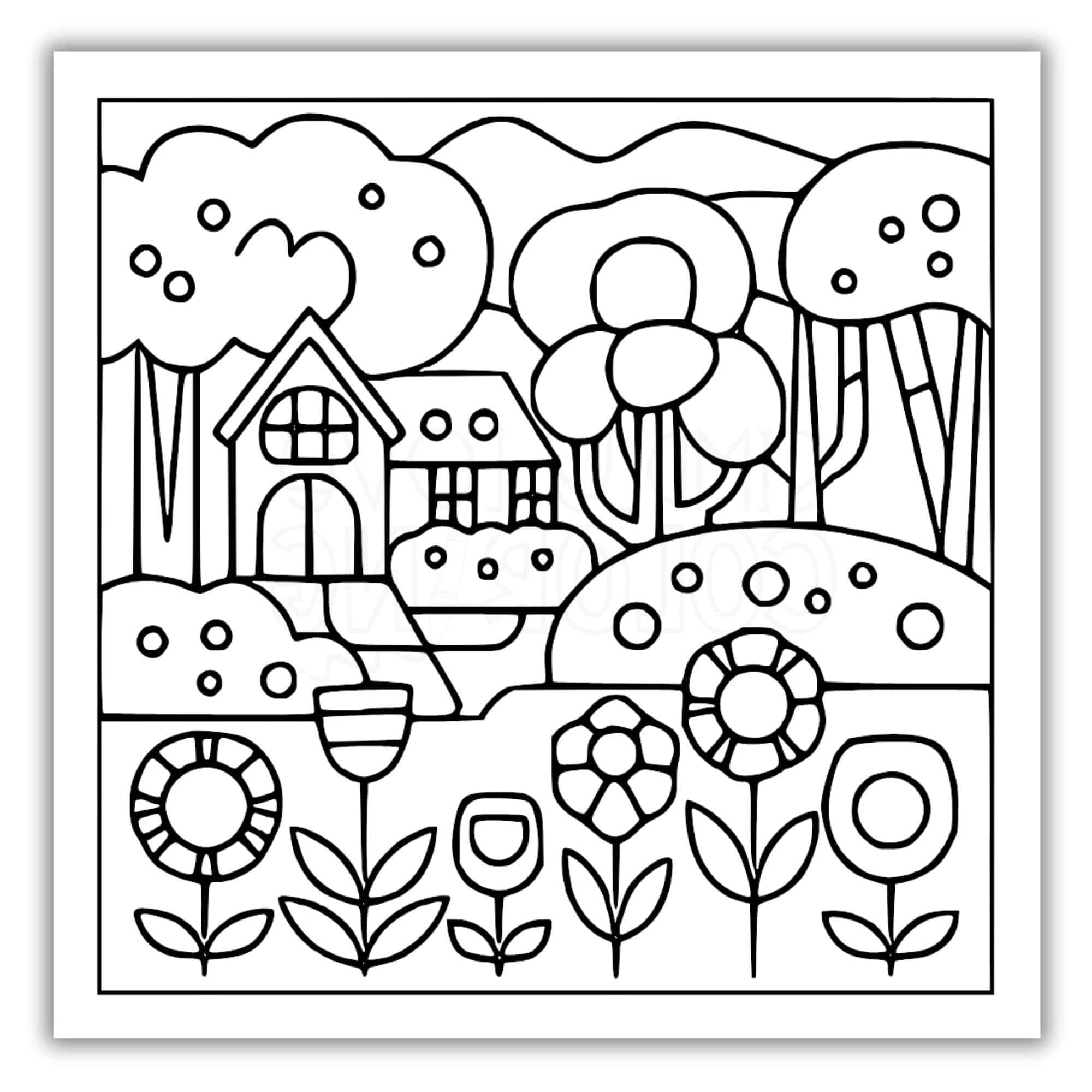 Cozy House Coloring Pages (Free PDF Printables) - Simply Love Coloring