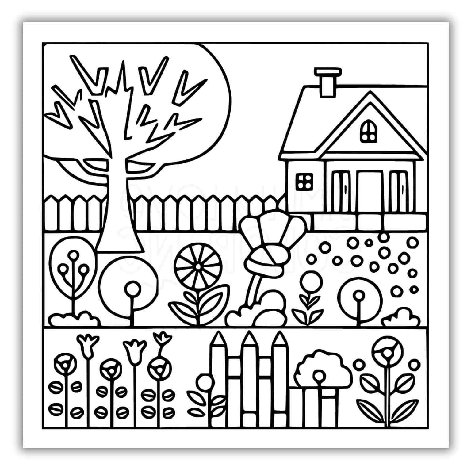 Cozy House Coloring Pages (Free PDF Printables) - Simply Love Coloring