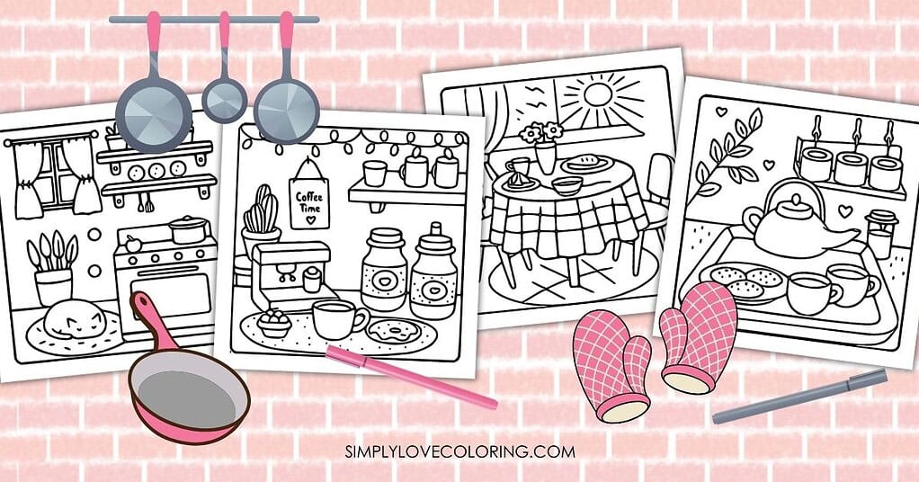 Cozy Kitchen Coloring Pages (Free PDF Printables) - Simply Love Coloring