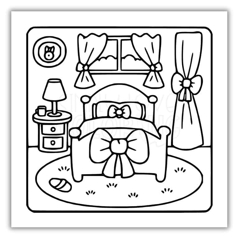 Cozy Bedroom Coloring Pages (Free PDF Printables) - Simply Love Coloring