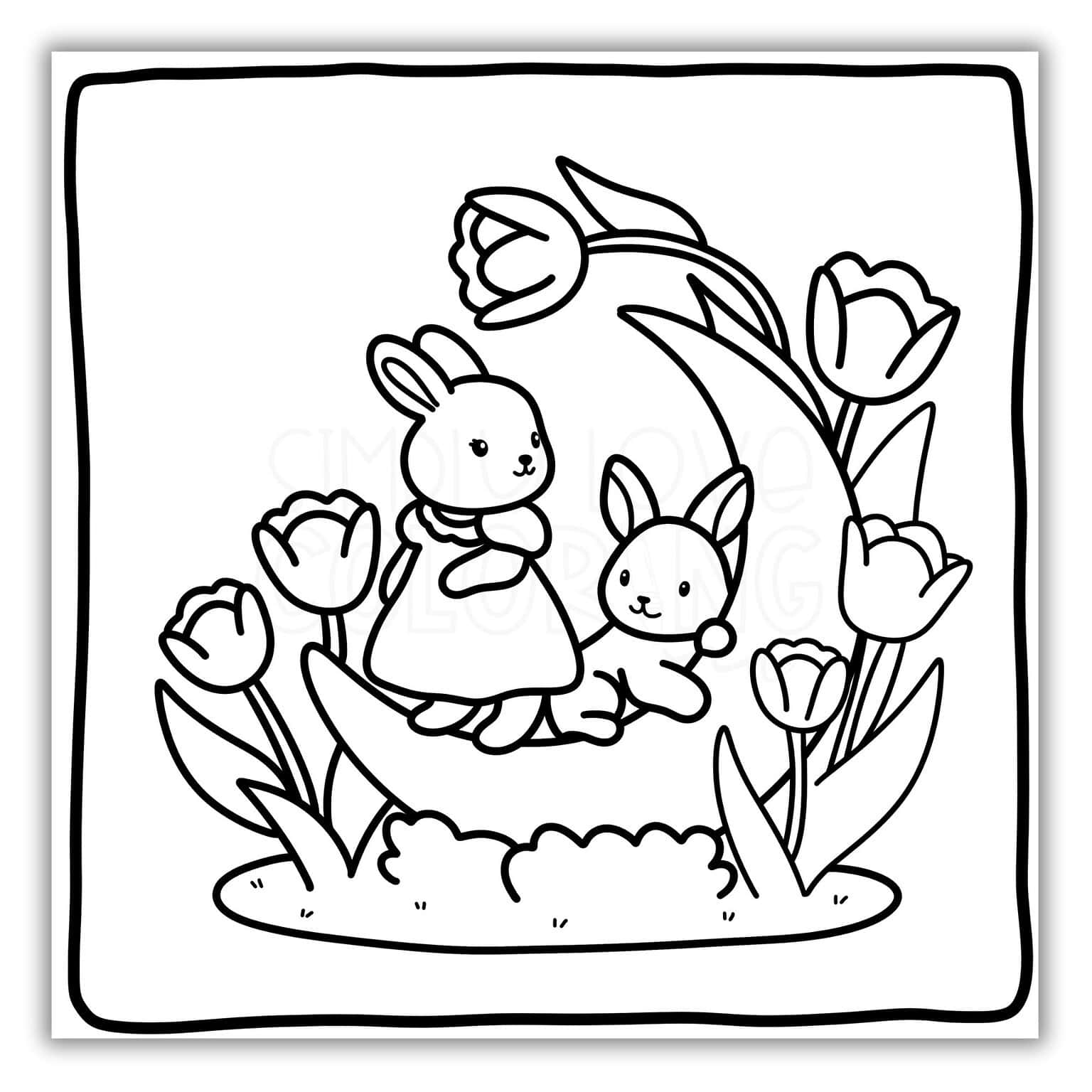 Cute Easter Bunny Coloring Pages (Free PDF Printables) - Simply Love ...