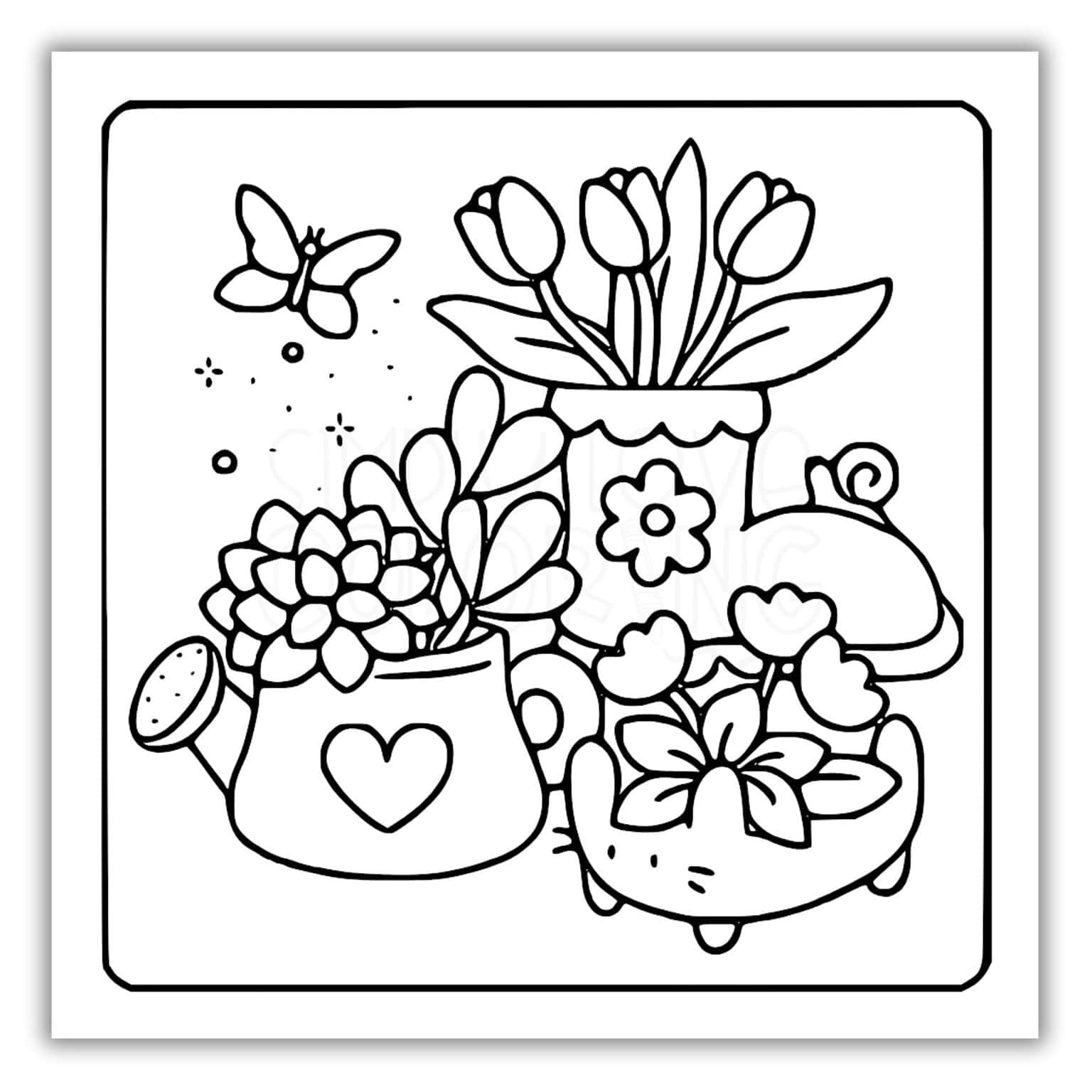 Tiny Garden Coloring Pages (Free PDF Printables) - Simply Love Coloring