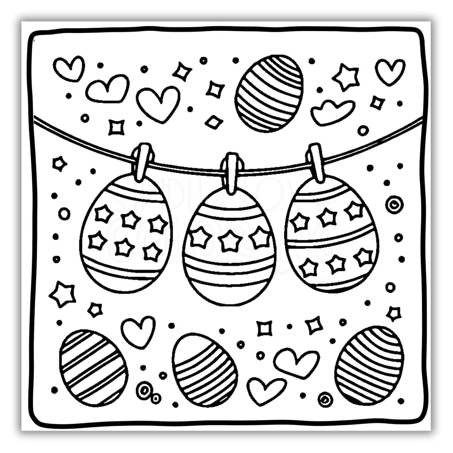 Cute Easter Egg Coloring Pages (Free PDF Printables) - Simply Love Coloring