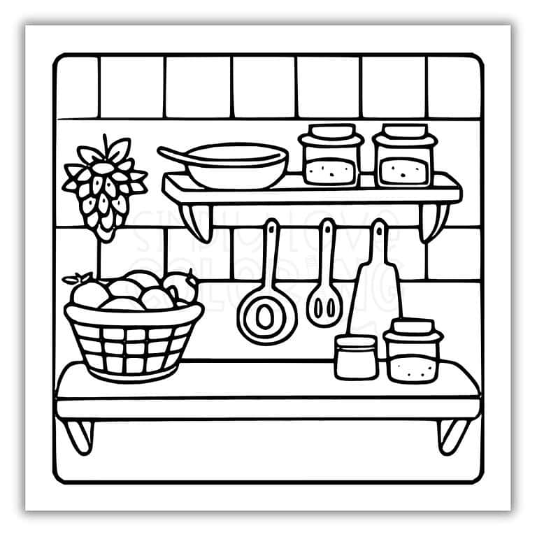 Cozy Kitchen Coloring Pages (Free PDF Printables) - Simply Love Coloring