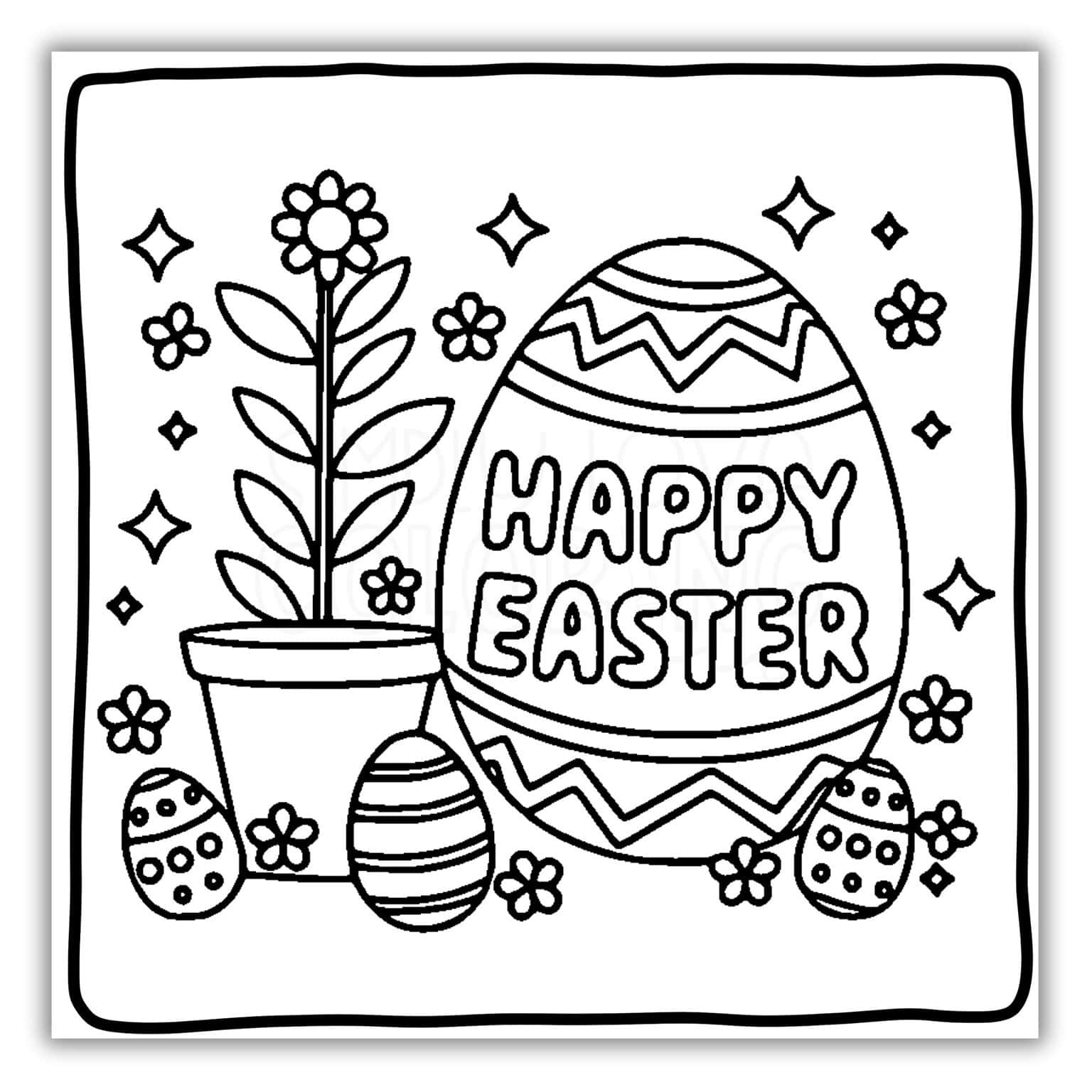 Hygge Easter Coloring Pages (Free PDF Printables) - Simply Love Coloring