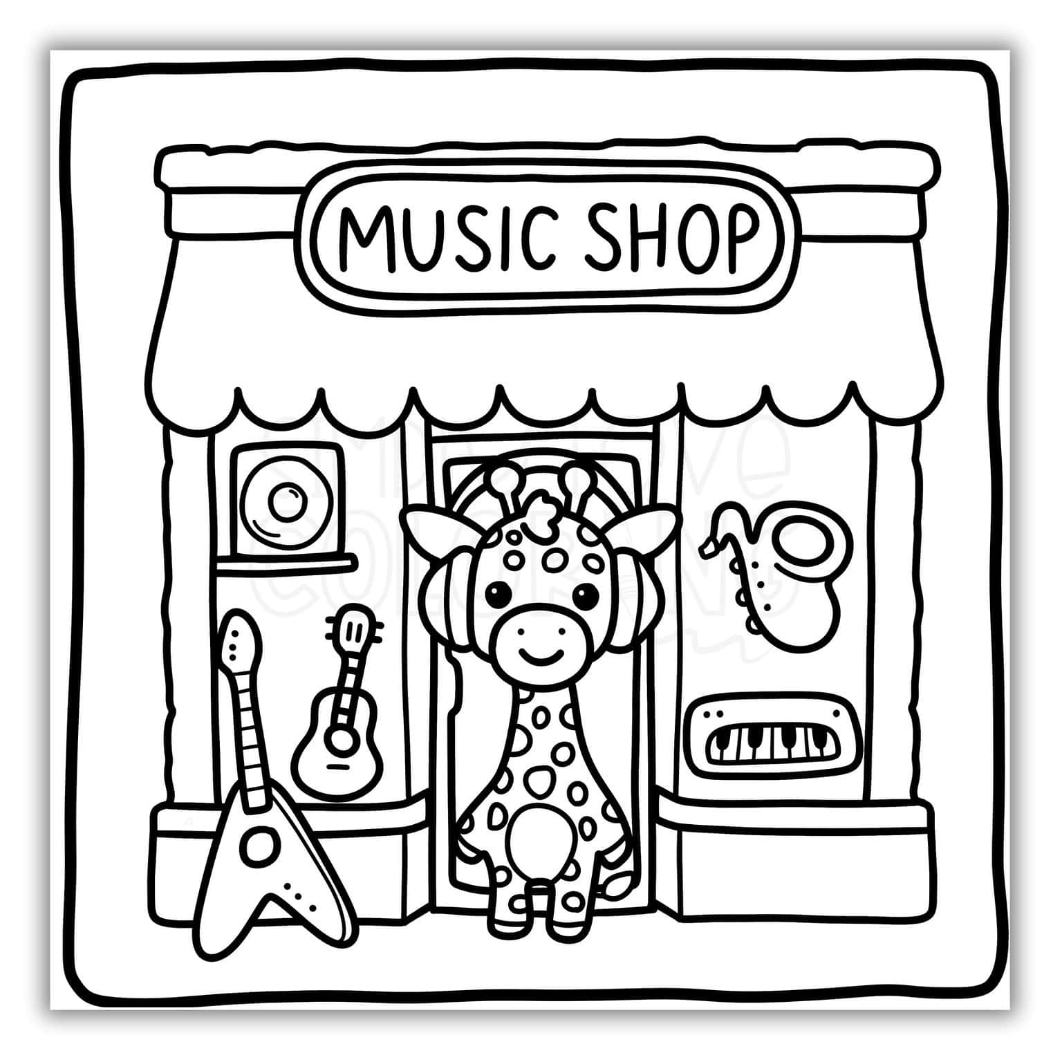 Cozy Storefront Coloring Pages (Free PDF Printables) - Simply Love Coloring