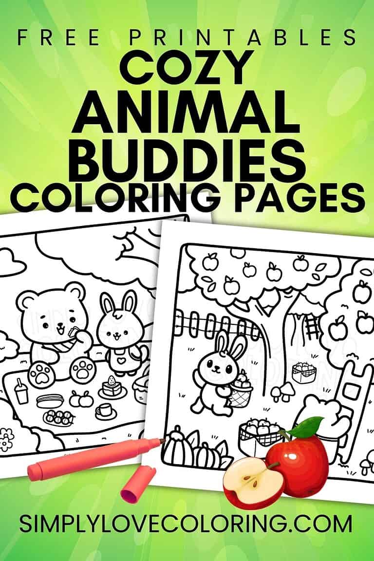 Cozy Animal Buddies Coloring Pages (Free PDF Printables) - Simply Love ...