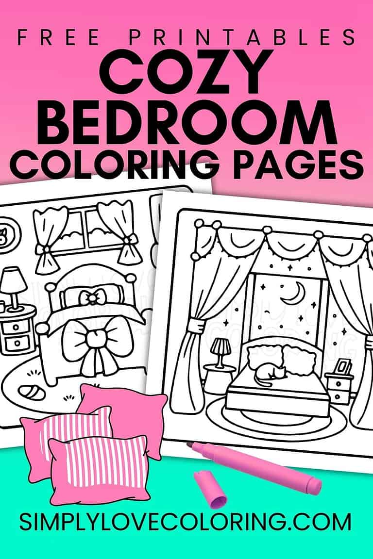 Cozy Bedroom Coloring Pages (Free PDF Printables) - Simply Love Coloring