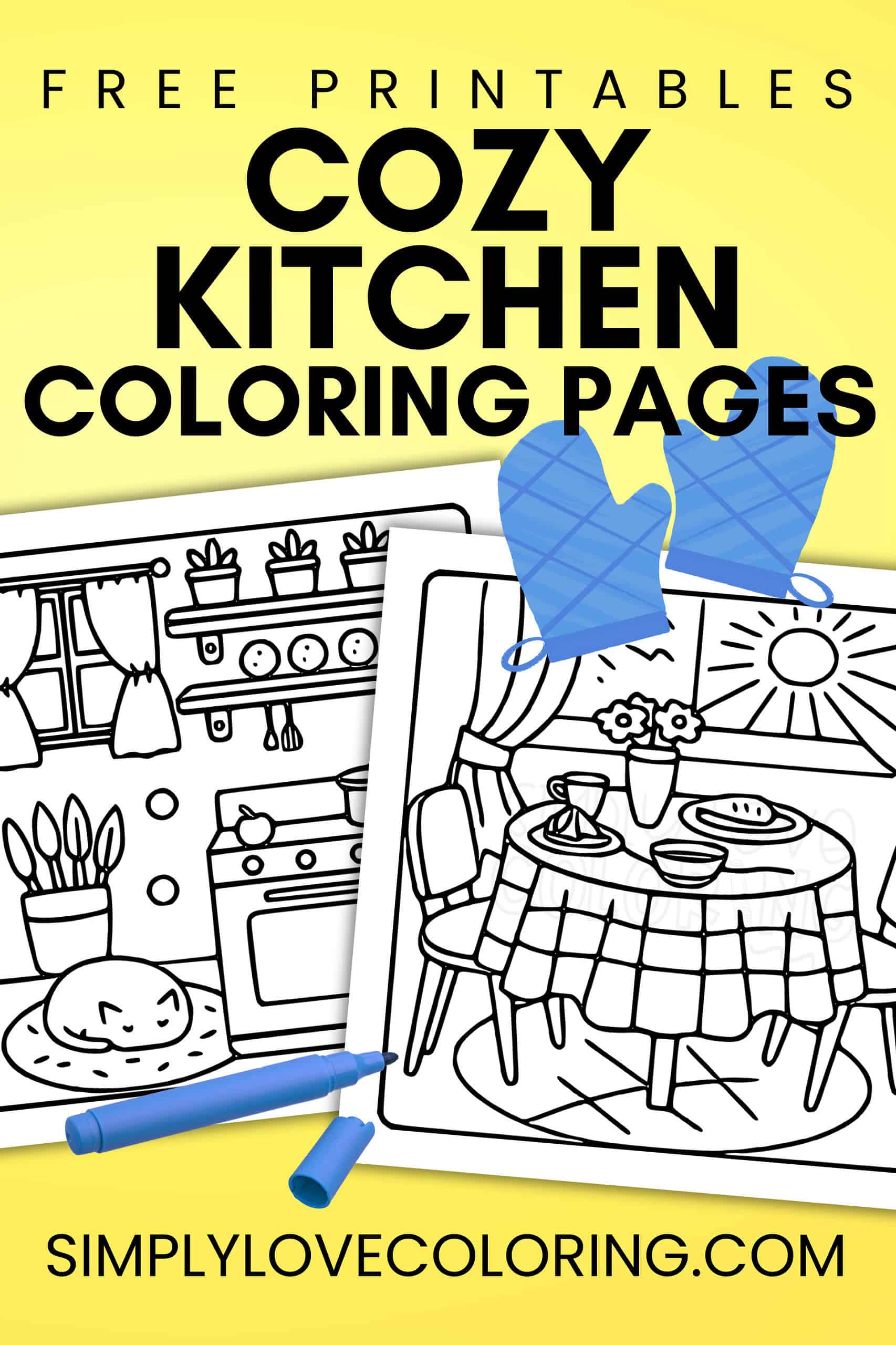 Cozy Kitchen Coloring Pages (Free PDF Printables) - Simply Love Coloring