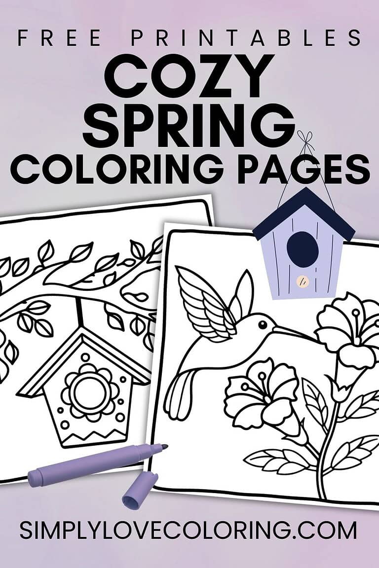 Cozy Spring Coloring Pages (Free PDF Printables) - Simply Love Coloring