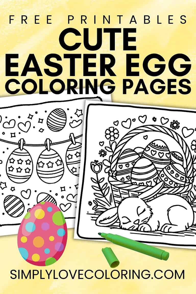 Cute Easter Egg Coloring Pages (Free PDF Printables) - Simply Love Coloring