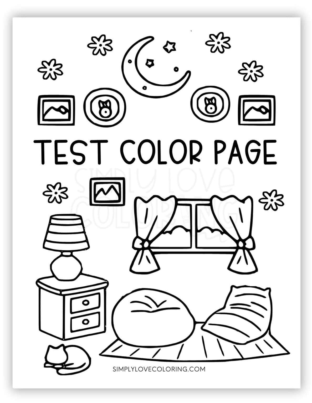 Cozy Bedroom Coloring Pages (Free PDF Printables) - Simply Love Coloring