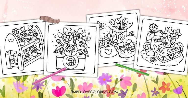 Tiny Garden Coloring Pages (Free PDF Printables) - Simply Love Coloring