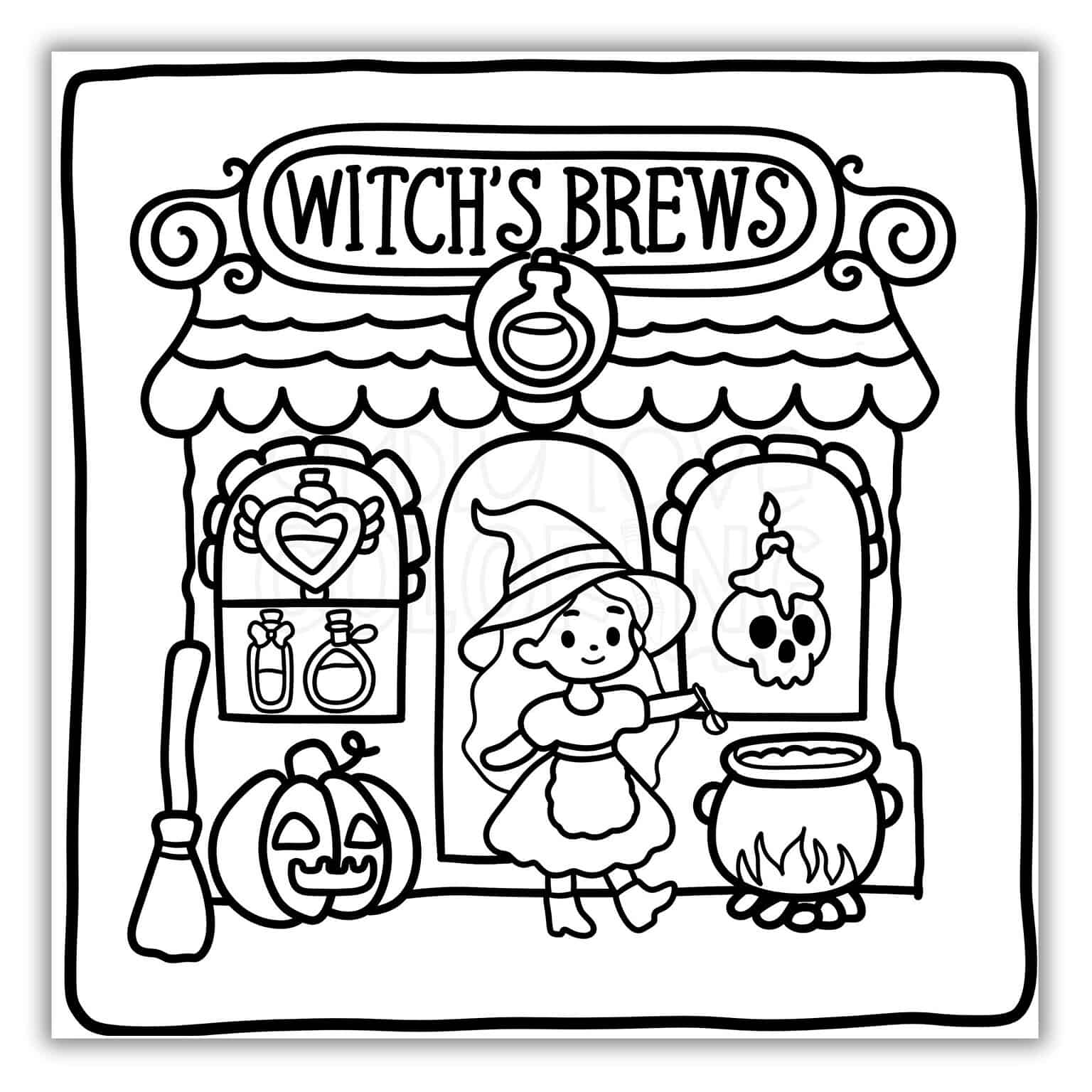 Cozy Storefront Coloring Pages (Free PDF Printables) - Simply Love Coloring