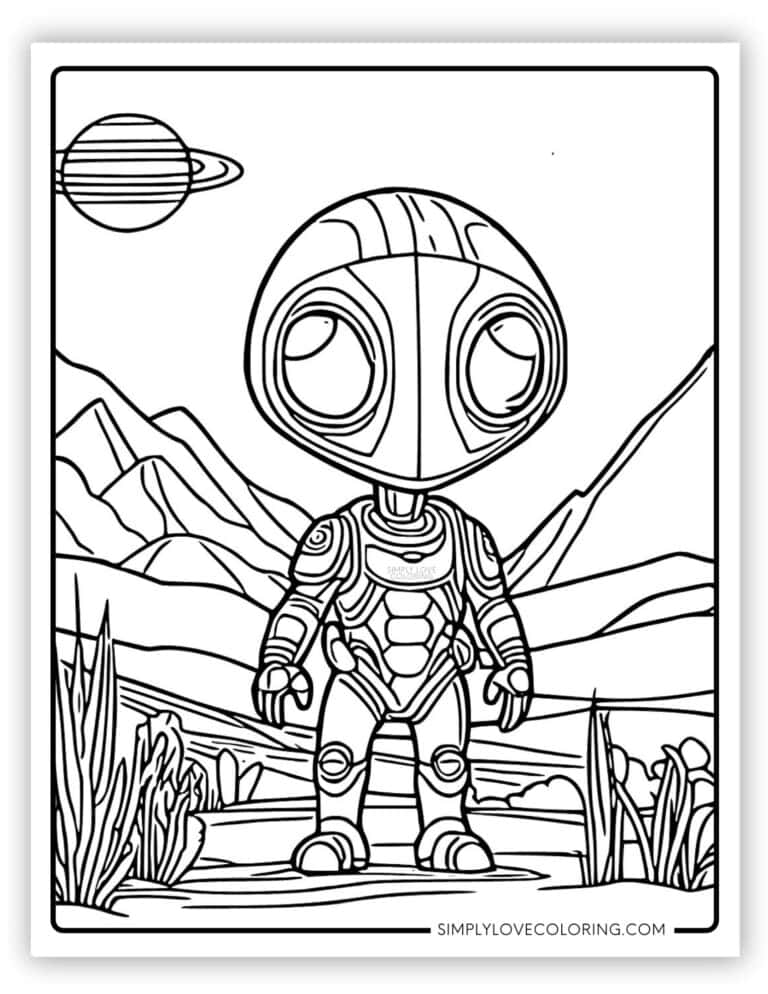 Alien Coloring Pages (Free PDF Printables) - Simply Love Coloring