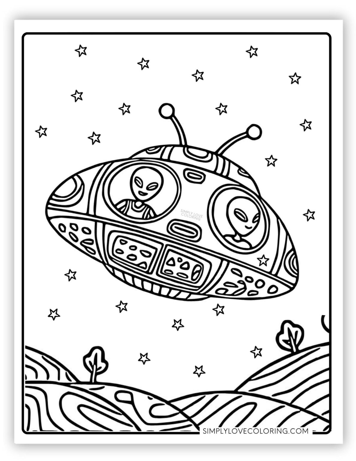 Alien Coloring Pages (Free PDF Printables) - Simply Love Coloring